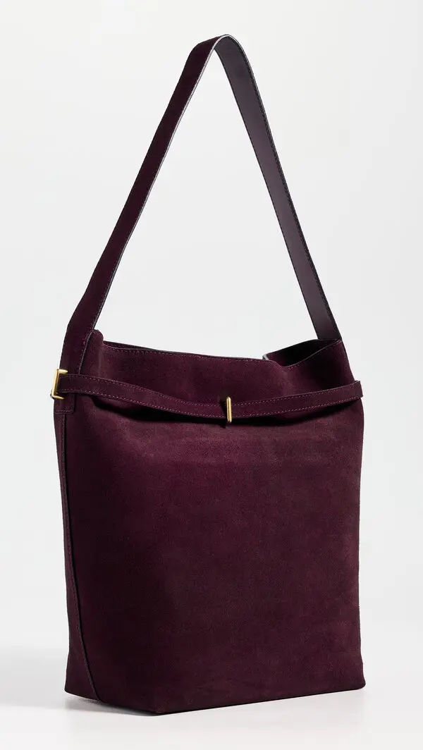 Madewell The Essential Belted Bucket Tote - Dark Burgundy